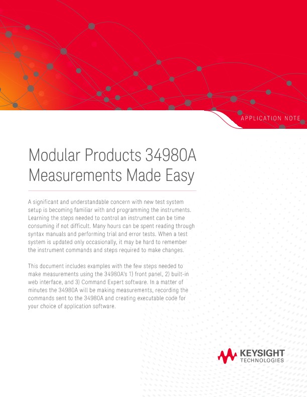Modular Products 34980A Measurements Made Easy PDF Asset Page | Keysight